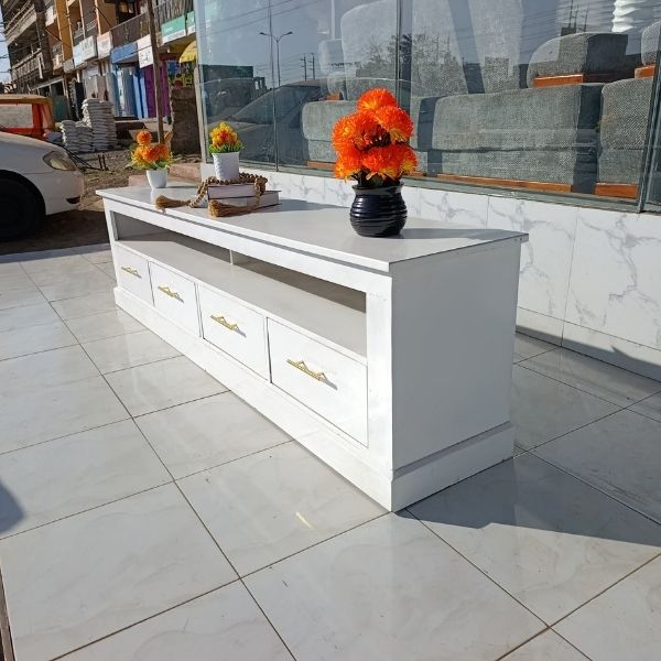Sleek 6ft White TV Stand | Best Furniture 254